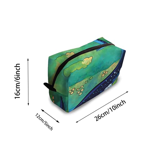 Hanging Travel Toiletry Bag,Ancient Wild Sea Creature Plesiosaurus in Its Underwater Habitat,Cosmetic Make up Organizer Hygiene Bag and Shower Organizer Waterproof
