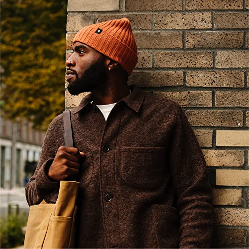 Huckberry Winter Beanie, Roll-Up Cuff, Blended Knit, Fits Men & Women (US, Alpha, One Size, Marled Navy)
