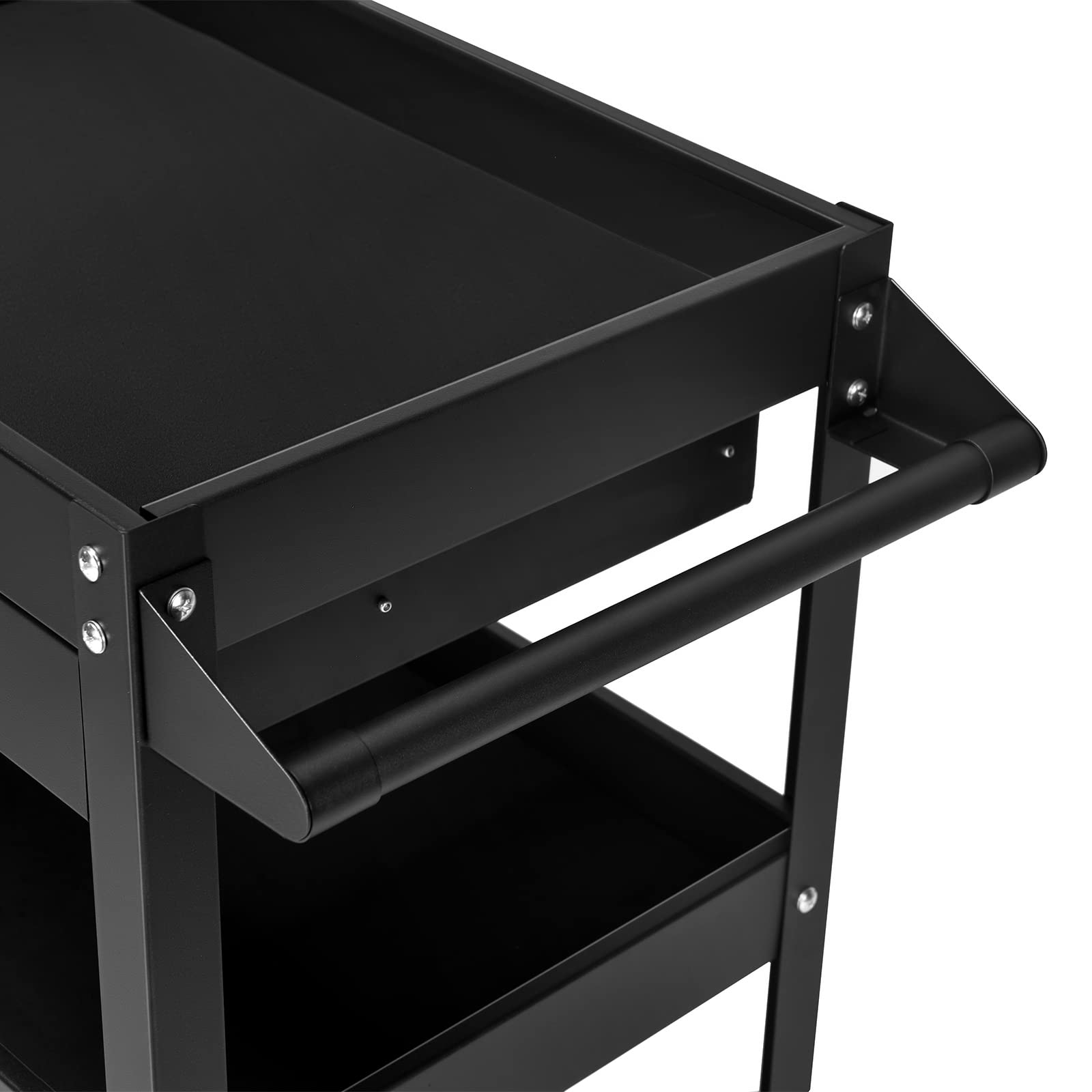 IRONMAX 3 Tier Tool Chest, Heavy Duty Industrial Utility Service Cart with Drawer & Wheels, Rolling Mechanic Tool Box Organizer for Garage Warehouse Workshop Repair Shop Office, 330 LBS Capacity
