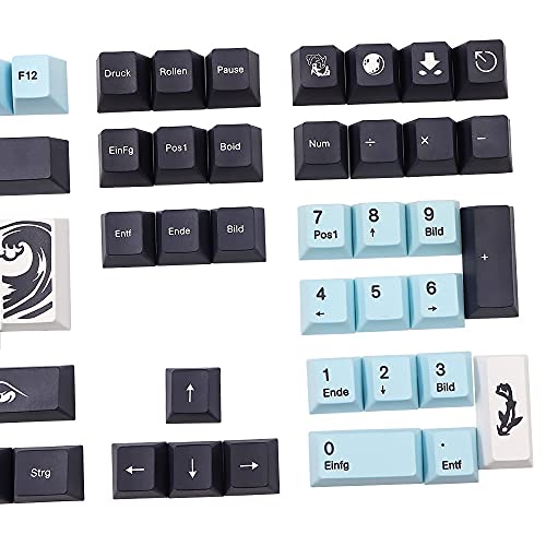 MACIMO Subbed Mizu Keycap de Layout PBT Keycaps for MX Switch Mechanical Gaming Keyboard Cherry Key Cap