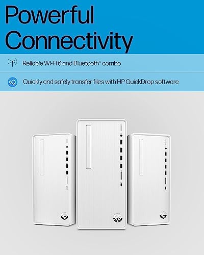 HP Pavilion Business Desktop Computer, 12th Gen Intel 4-Core i3-12100 Up to 4.3GHz, 32GB RAM, 1TB SSD, 4K Support, WiFi 6, 9X USB Port, HDMI, VGA, RJ45, Peripherals, PDG HDMI Cable, Win 11 (Renewed)