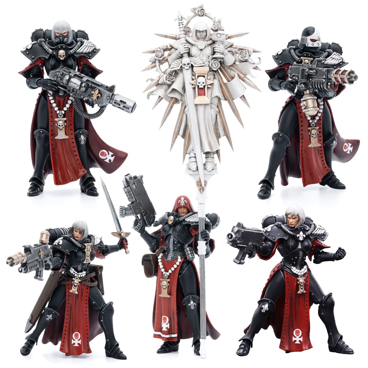 JOYTOY 1/18 Action Figures Warhammer 40k Mecha Joy toy Model Toys Adepta Sororitas Battle Sister Set of 5