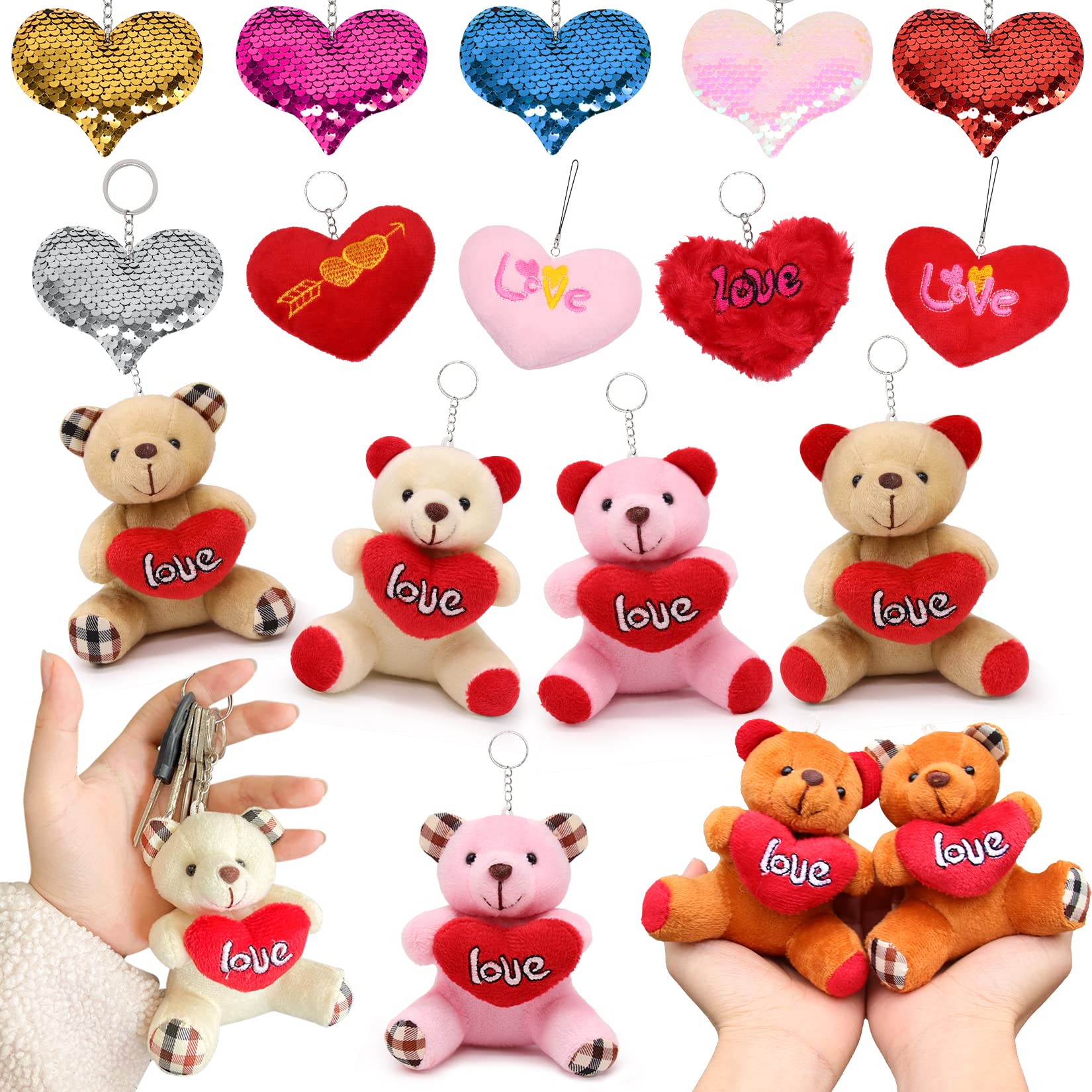 KOPHINYE Teddy Bear Plush Stuffed Animal Teddy Bear Toy, Cute Rose Teddy Bear Plush Soft Stuffed Teddy Bear Valentine's Day Gift for Girlfriend Lover… (Bear Love)