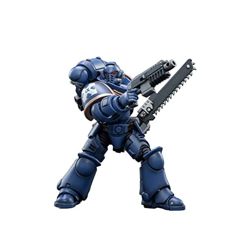 JoyToy Warhammer 40K 1/18 Action Figure Space Marines Ultramarines Model(Brother Catonus), Blue (JT2825)