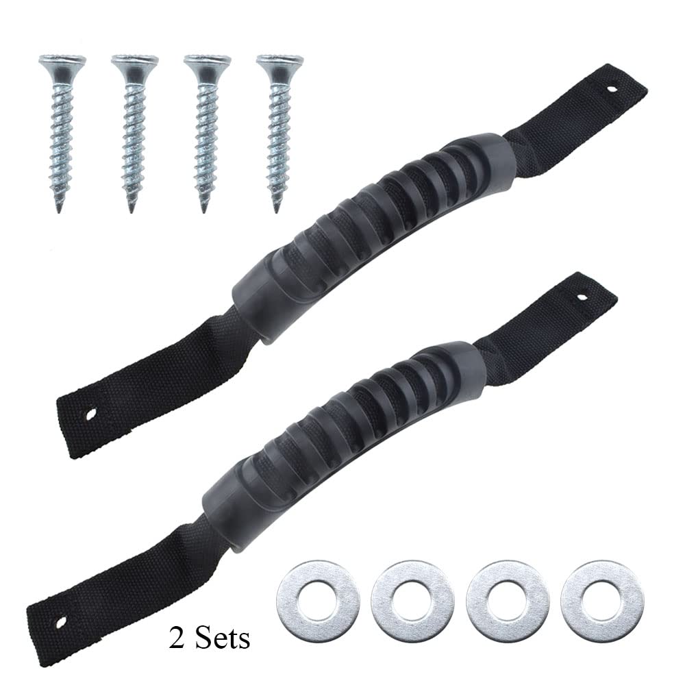 Hao Pro 28cm Length Kayak Carry Handle Less Slippery Comfortable Grip Quick Install Side Mount Nylon Rubber Replacement Accessory Black 2 PCS for Kayaks Cornhole Boards Suitcases Folding Tables