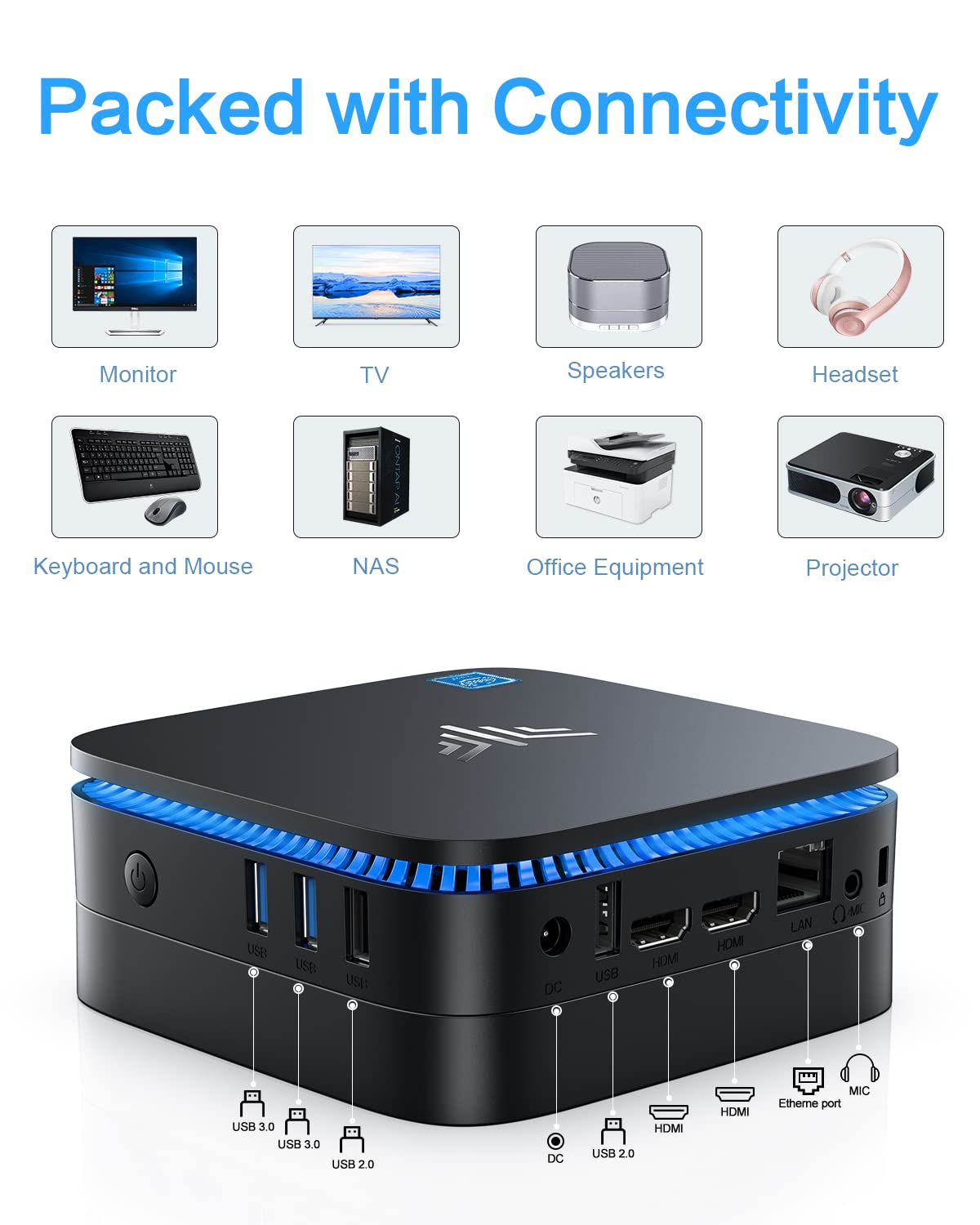KAMRUI Mini PC Intel Celeron J4105 with Windows 11 Pro, 12GB RAM/256GB ROM Mini Computers, Micro Desktop PC with 4K UHD, Dual Wi-Fi, Bluetooth 4.2, HTPC Support Auto Power On