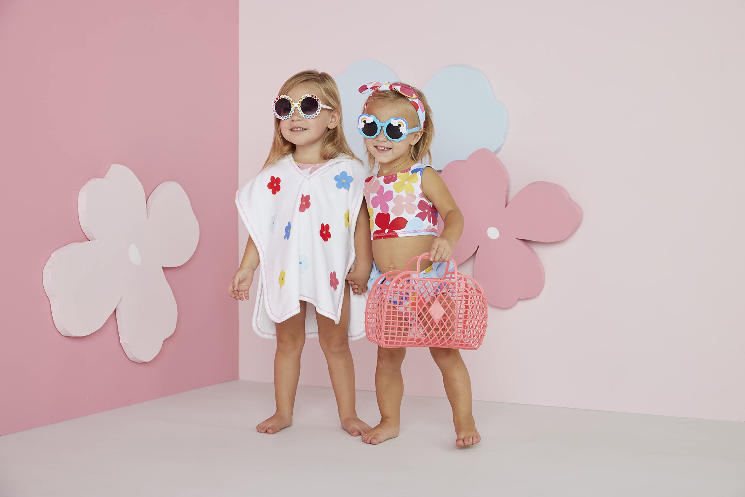 Mud Pie Girls Poncho, Flower, Medium | 2T-3T