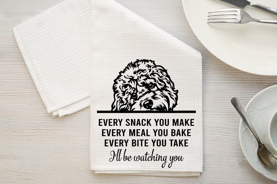 HTDesigns Cavapoo Dog, Tea Towel, Every Snack You Make, Every Bite You Take, Kitchen Decor, Dish Towels, Cavapoo Dog Mom, Cavapoo Gifts, Waffle Weave Kitchen Towel