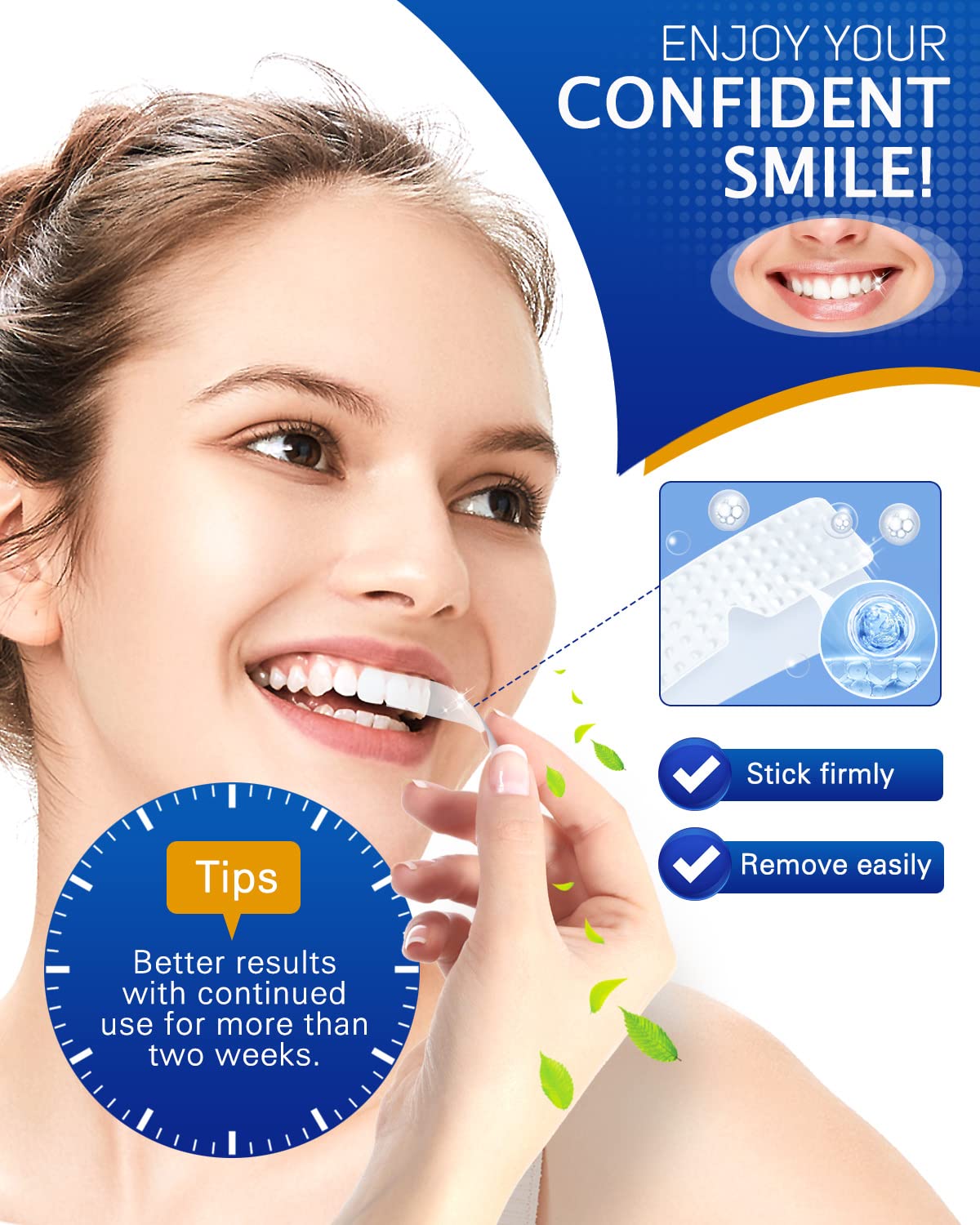 Luxspire Teeth Whitening Strips, 42 Strips(21 Treatments) Professional Teeth Whitening Kit for Teeth Sensitive, Fast-Result Effective Whitening, No Slip Strips Safe Teeth Whitening Product, Mint