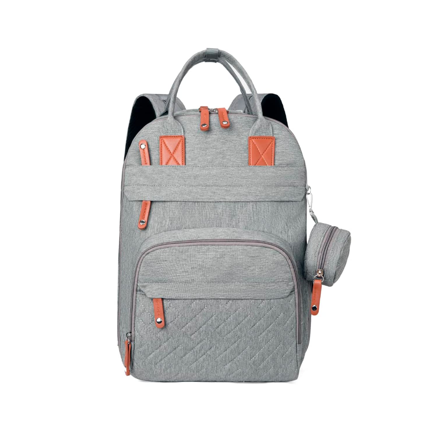 Luxury Queen Diaper Bag Backpack with Portable Changing Pad, Pacifier Case and Stroller Straps, Large Unisex Baby Bags for Boys Girls, Multipurpose Travel Back Pack for Moms Dads Gray
