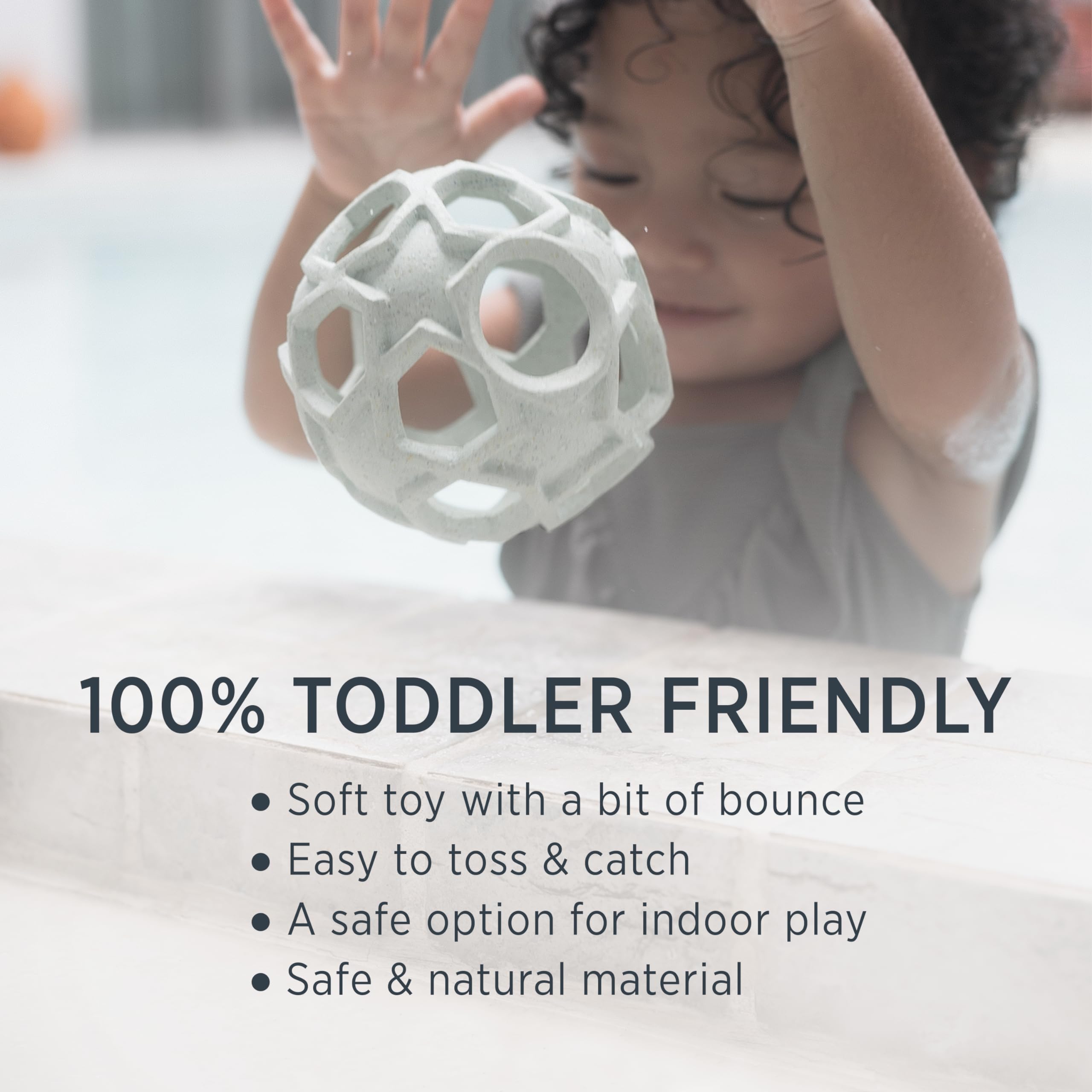 HEVEA Star Activity Ball Toy Made from 100% Upcycled Natural Rubber - Soft and Easy to Hold Baby Ball for Ages +4 Months - Plant Based, Plastic-Free, BPA-Free (Mint)