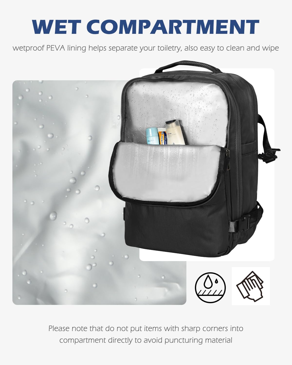 Hynes Eagle 20L Travel Backpack Carry on Backpack Women Men Personal Item Bag for Spirit Airlines Small Nylon Laptop Backpack 14 inches Black