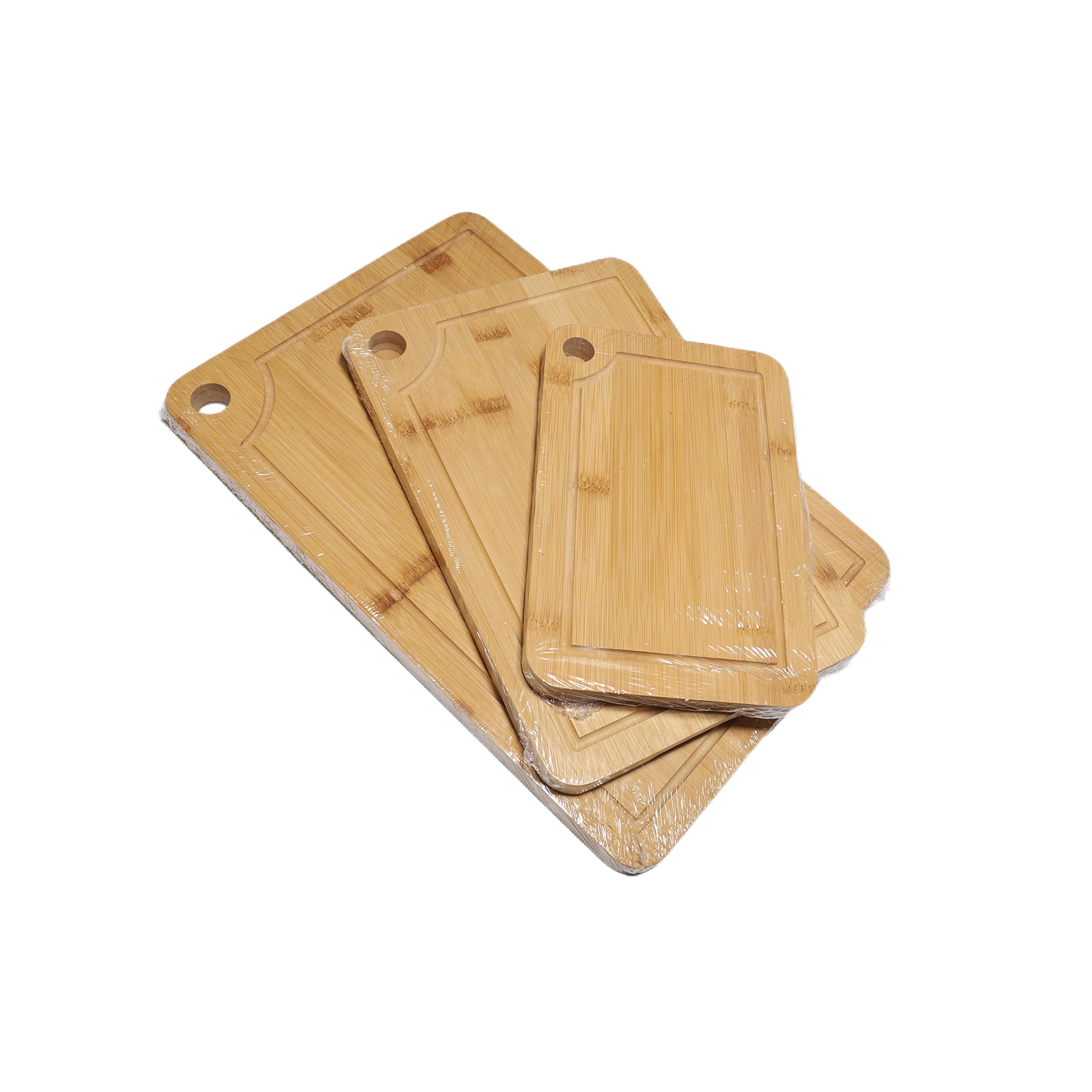 Hush Berry Extra Large Bamboo Cutting Boards, (Set of 3) Chopping Boards with Juice Groove Bamboo Wood Cutting Board Set Butcher Block for Kitchen, End Grain Serving Tray