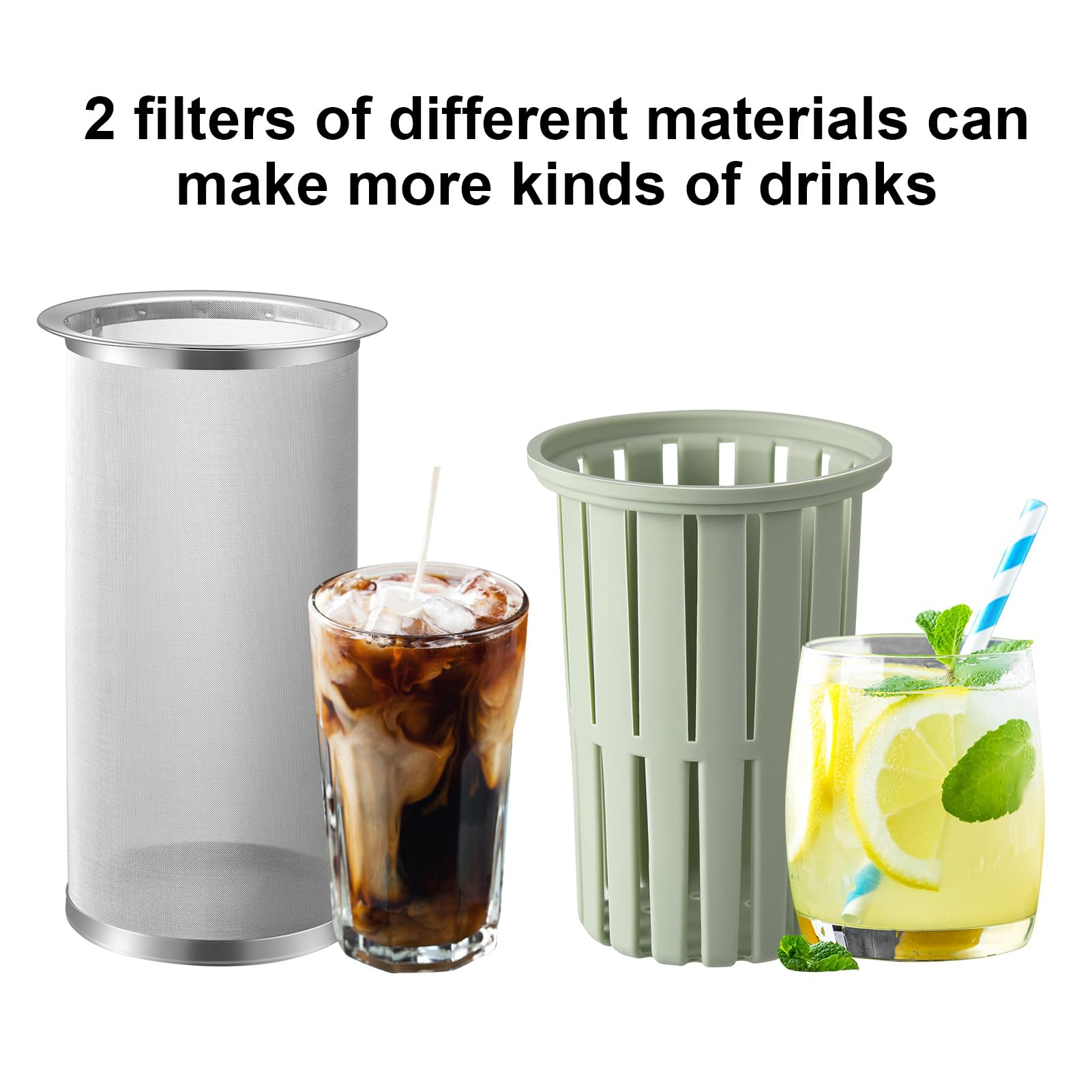 HAKFOO Cold Brew Coffee Maker Iced Coffee Maker, 3/4 GallonPolypropylene Iced Tea Maker with Ultra-Fine Mesh Steel Filter and Spigot, Cold Brew Coffee Pitcher, for Iced Coffee, Lemonade, Fruit Drinks