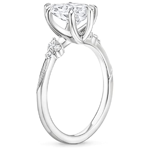 JEWELERYIUM 1 CT Marquise Cut Colorless Moissanite Engagement Ring, Wedding/Bridal Ring Set, Solitaire Halo Style, Solid Sterling Silver Antique Anniversary Bride Jewelry, Gorgeous Gift (7.5)