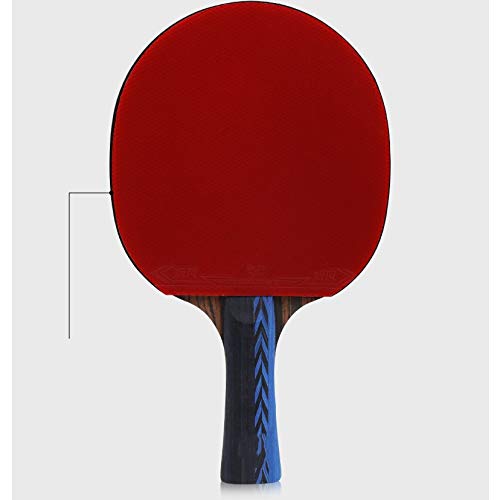Hewen-Ping Pong Set Durable Professional Table Tennis Racket Table Tennis Bat Ping Pong Bat Set with 1 Rackets, 3 Balls Table Tennis Bat (Color : 6-Star, Size : Long)