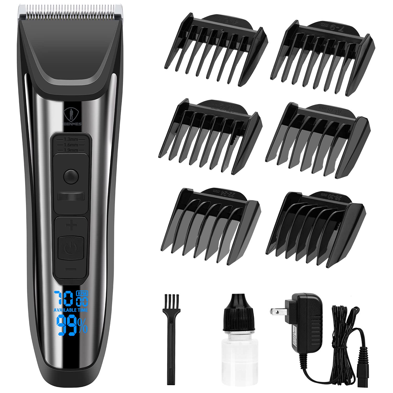 Hair Clippers for Men Professional Hair trimmer Grooming Haircut Kit Beard Trimmer with LED Display Quiet Rechargeable Beard Grooming Kit
