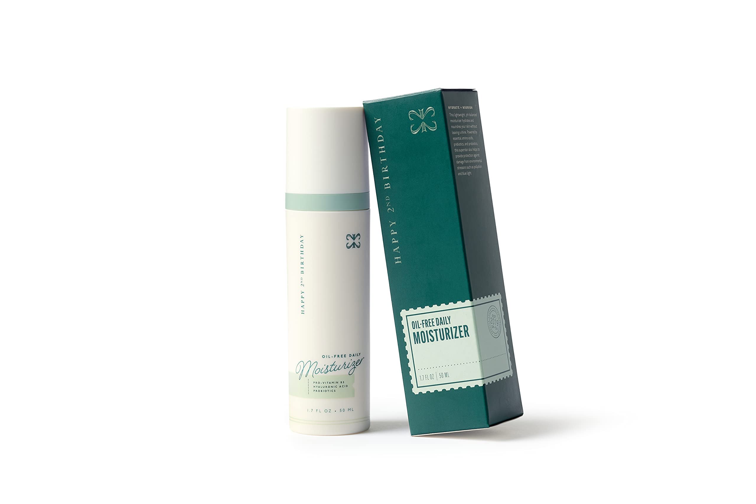 Happy 2nd Birthday Oil-Free Daily Moisturizer with Hyaluronic Acid, Shea Butter, & Probiotics - 1.7 fl oz | 50ml