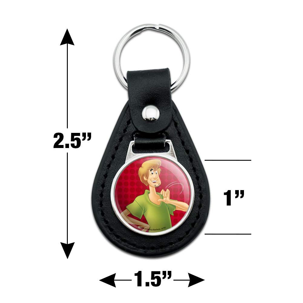 GRAPHICS & MORE Black Leather Scooby-Doo Shaggy Character Keychain
