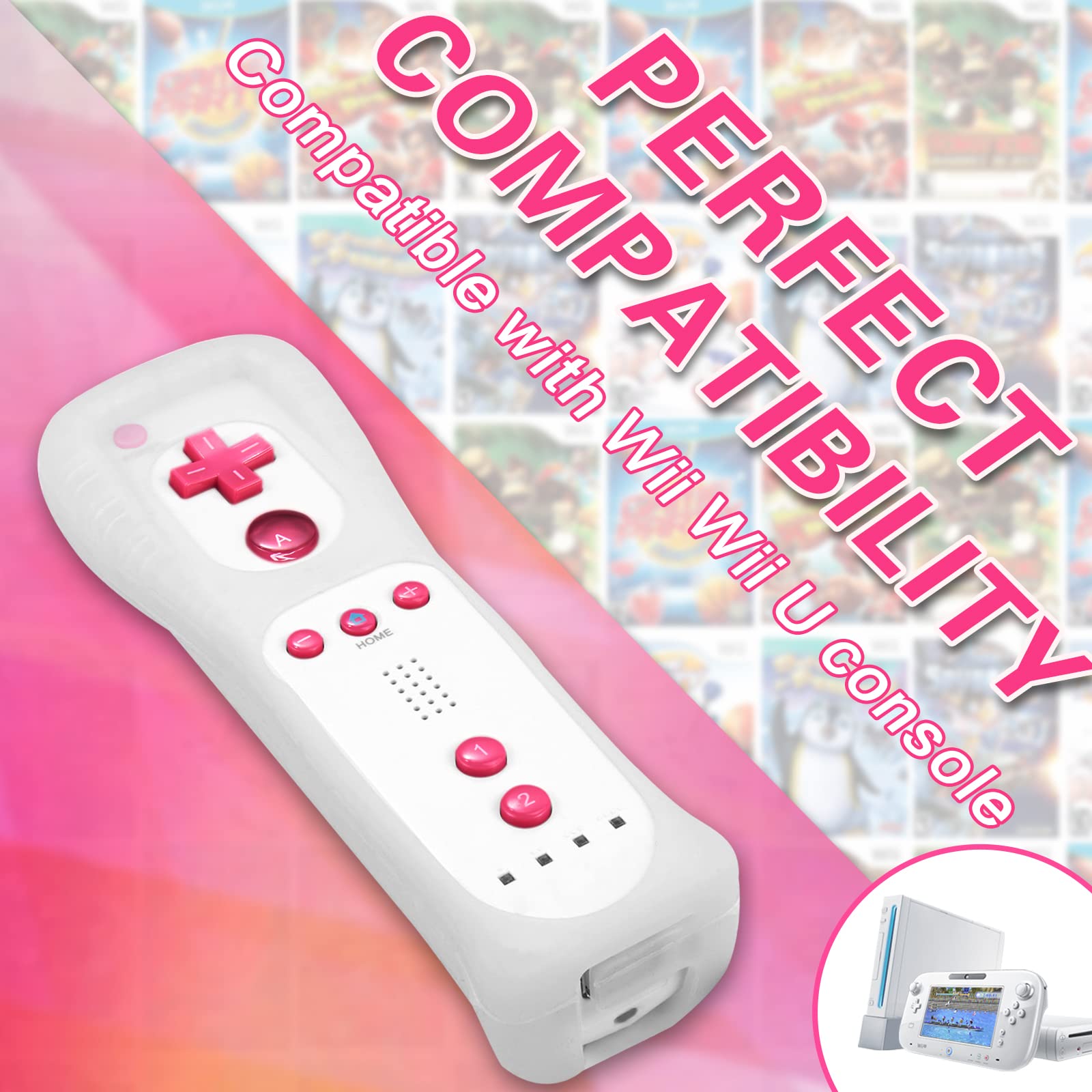 JYELUK Wii Controller 2 Pack,Wii Remote Controller Compatible with Nintendo Wii,with Wrist Strap and Case
