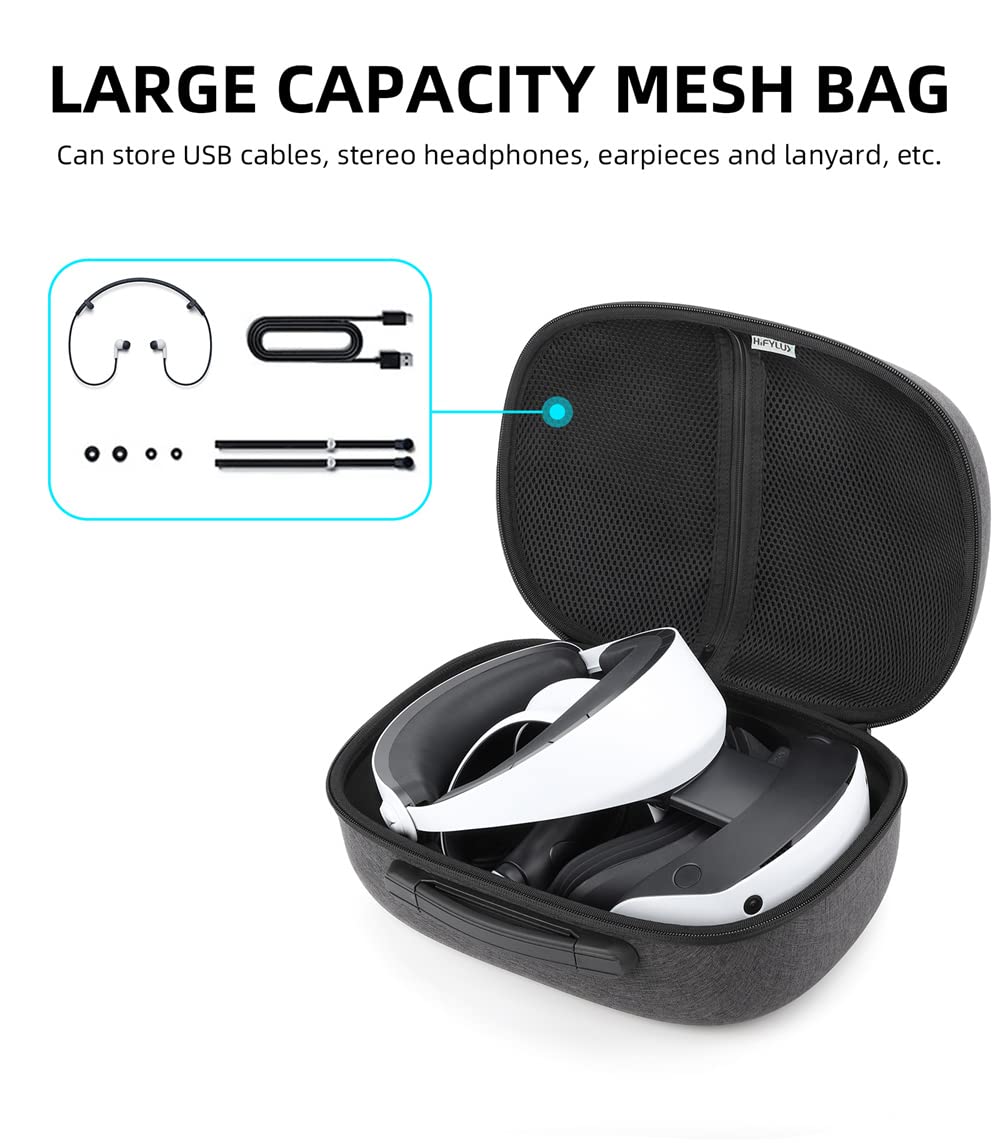MayHei Portable Hard Shell Carrying Case Suitable for PlayStation VR2 Storage Bag Gaming Headset Handle for PS VR2 Accessories, Black