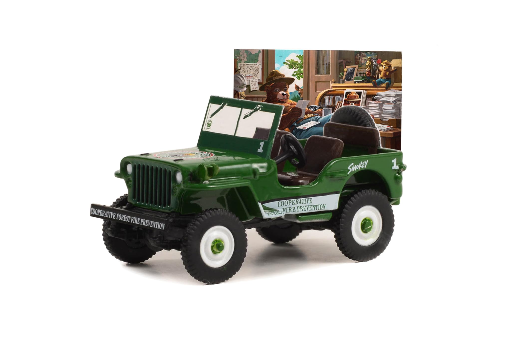 Greenlight 1:64 Smokey Bear Series 2-1945 Willys MB Je.p “Cooperative Forest Fire Prevention Campaign” 38040-A [Shipping from Canada]