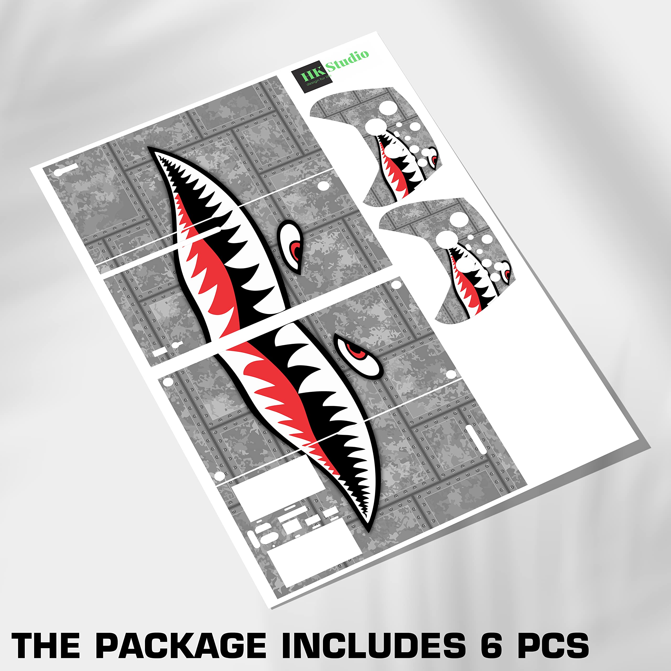 HK Studio Funny Shark Decal Sticker Skin to Cover X-Box Series X with No Bubble, Waterproof, Full Protection - Including 2 Controller Skins and Console Skin