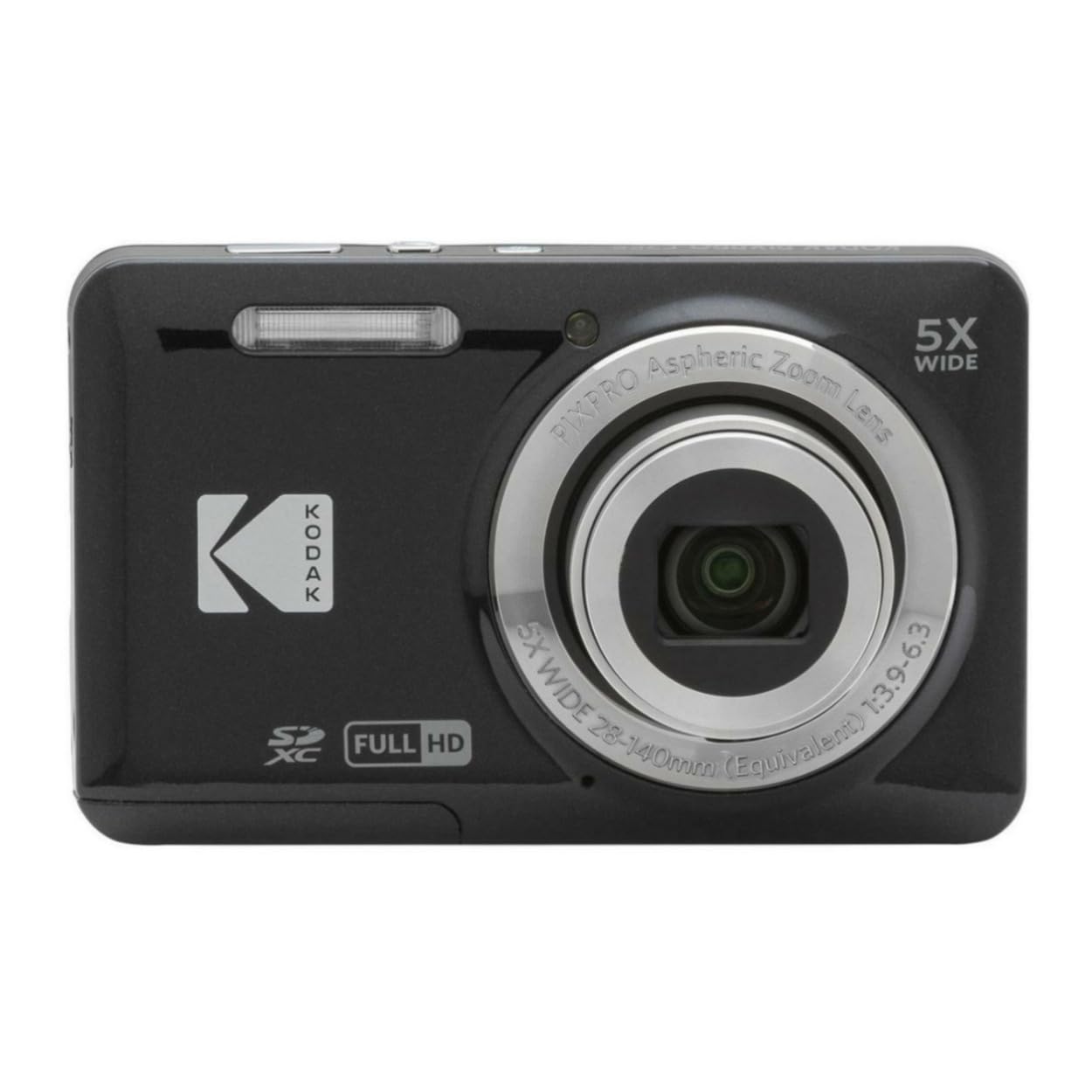 Kodak PIXPRO Friendly Zoom FZ55 Digital Camera (Black) Bundle with Case for Compact Cameras, and Kodak 32GB Class 10 UHS-I U1 SDHC Memory Card (3 Items)