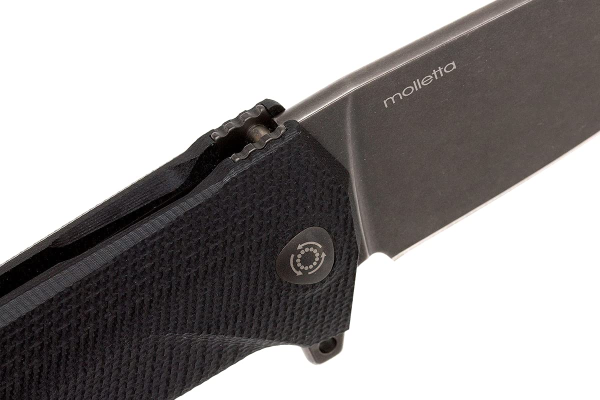 LionSTEEL KUR Folding EDC Pocket Knife, Full Sized Folder, Sleipner Steel Blade, G10 Handles – Lightweight Daily Carry Tool, Black G10 Black Blade