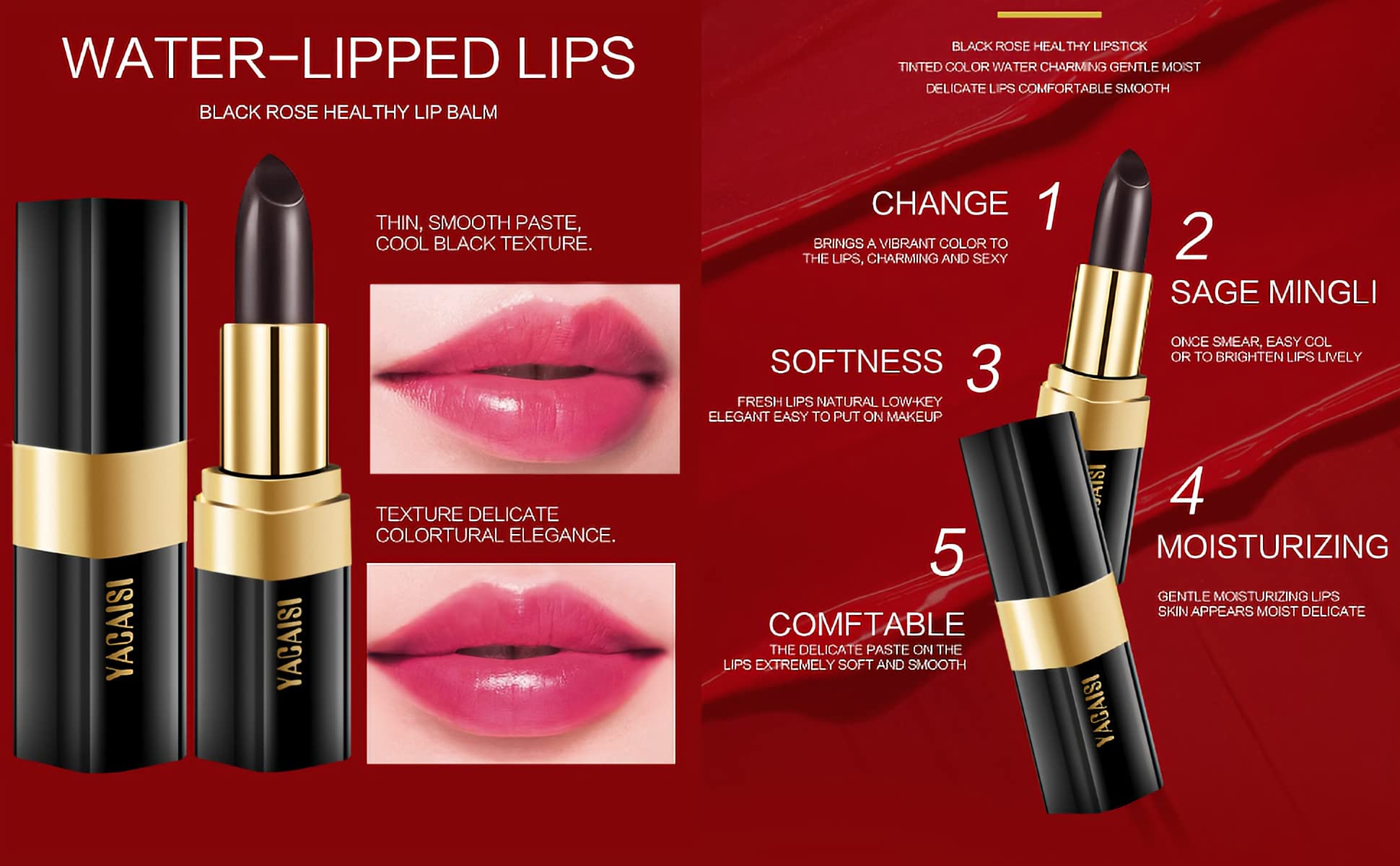 MULPG Color Changing Lipstick,Blue Lipstick that Turns Pink,Natural Moisturizing Color Lip Stain,Long Lasting Waterproof Ph Lipstick for Women(3PCS)