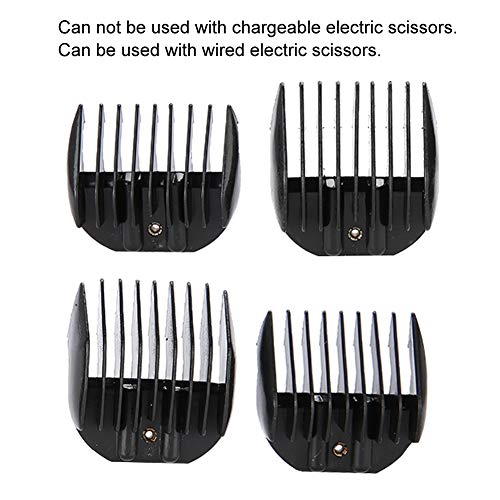 Hair Limit Comb, 4PCS/Set Universal Clipper Guide Attachment Set, Portable Guide Comb, Black Barber Haircut Accessories