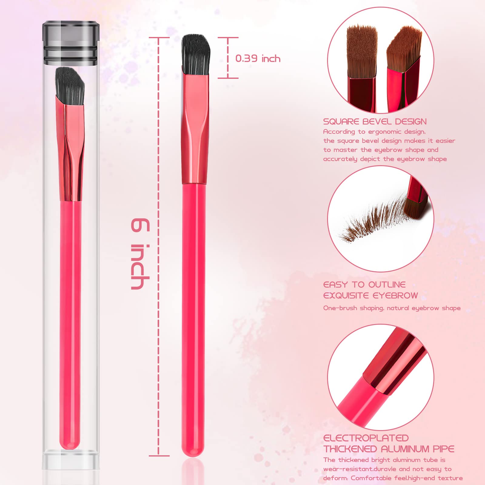 Multi Function Eyebrow Brush, Brow Brushes for Eyebrows Professional Makeup Eyebrow Brush, Square Concealer Brush Grooming Tool for Makeup Brush Hairline Brush(2 PCS)