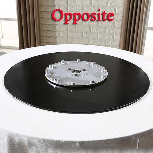 Heavy Duty Lazy Susan Turntable，Tempered Glass Serving Plate, Round Dining Table Centerpiece, Large Tabletop Rotating Tray (Color : Black, Size : 60cm/24in)