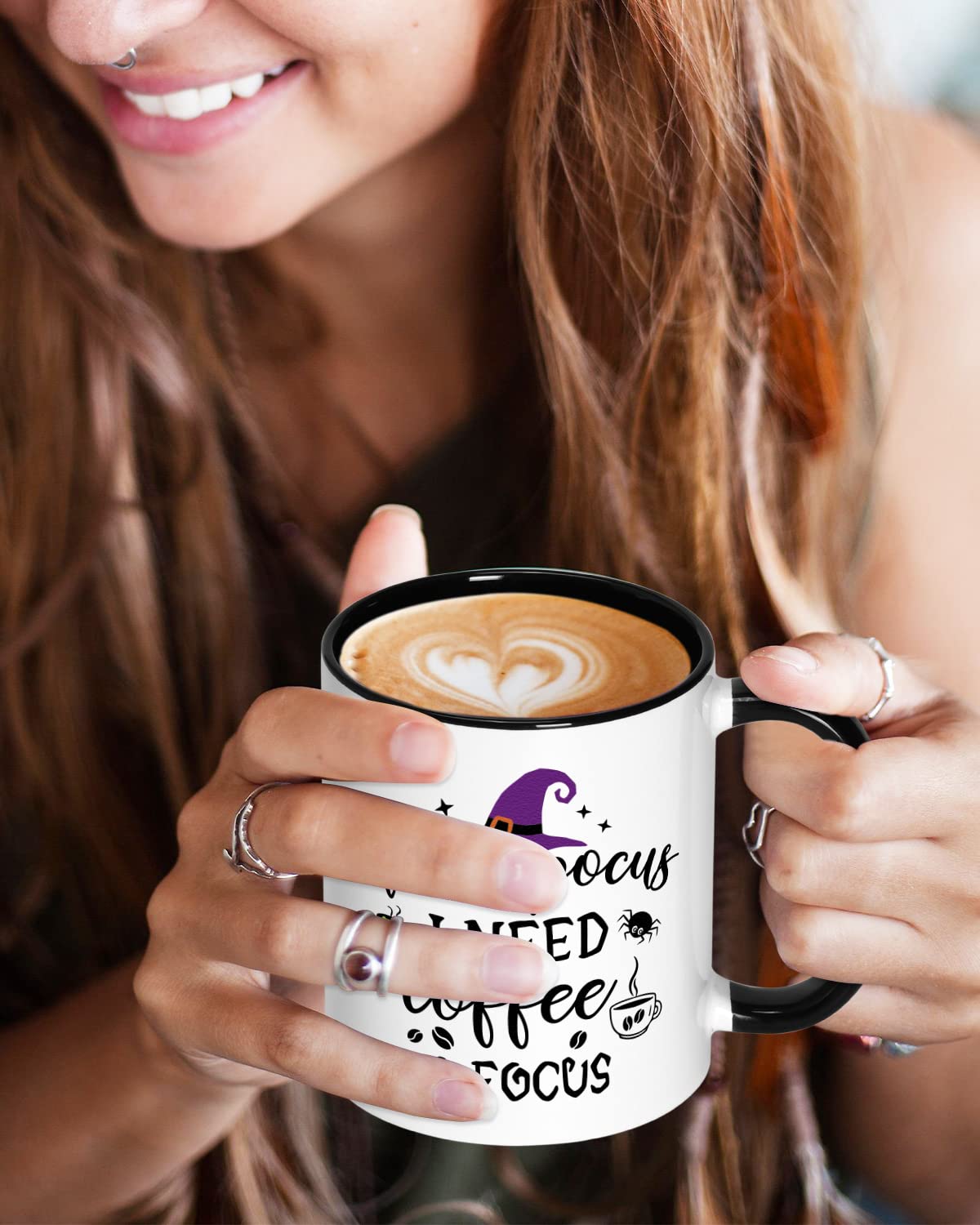 Halloween Coffee Mugs Set of 2 Witch Cup Fall Mugs Coffee Gift Funny Novelty Halloween Tea Cups Farmhouse Autumn Tiered Tray Decorations Present Treat or Trick Couple Halloween