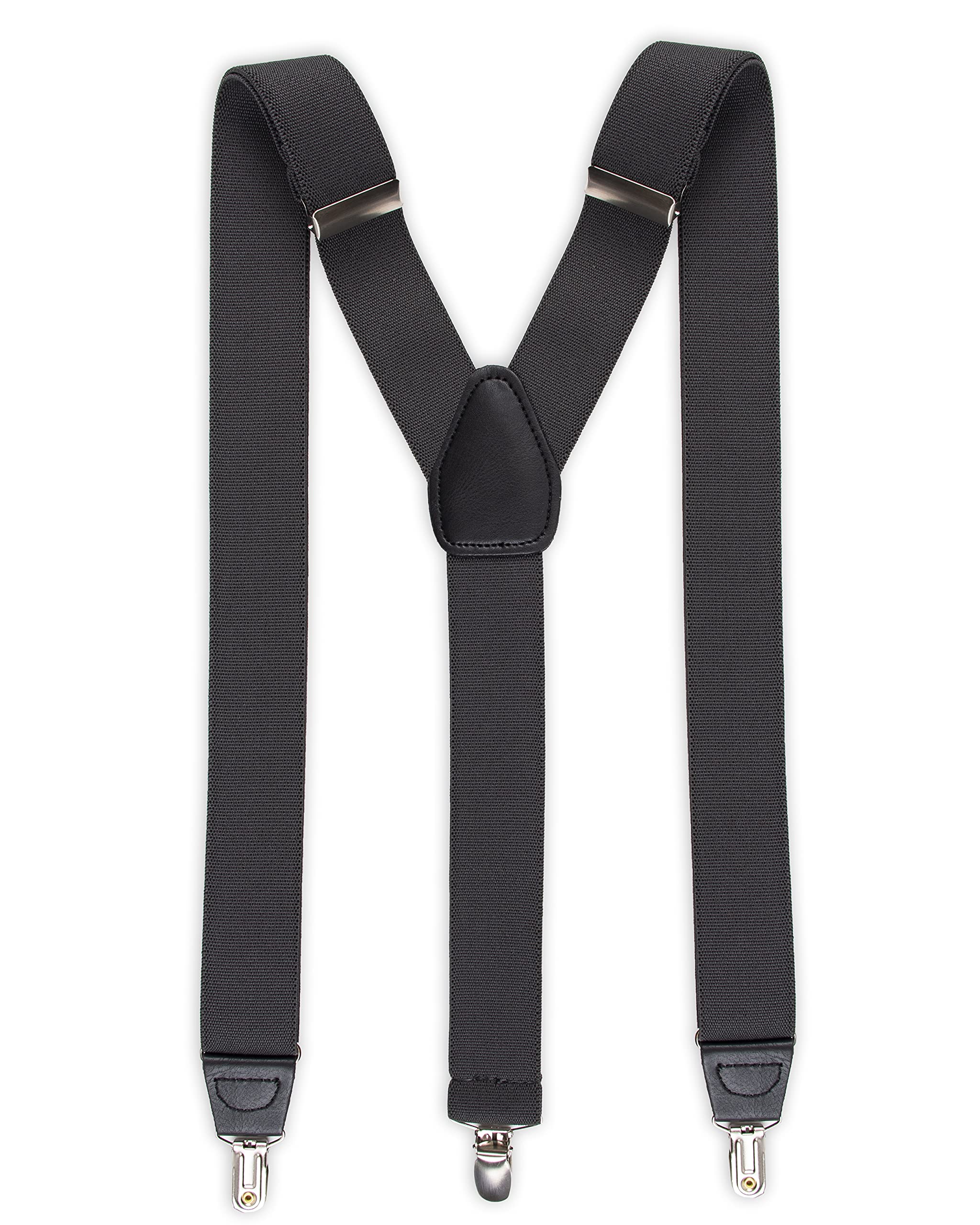 Haggar Men's Y-Back Adjustable Clip Suspender, Charcoal, One Size