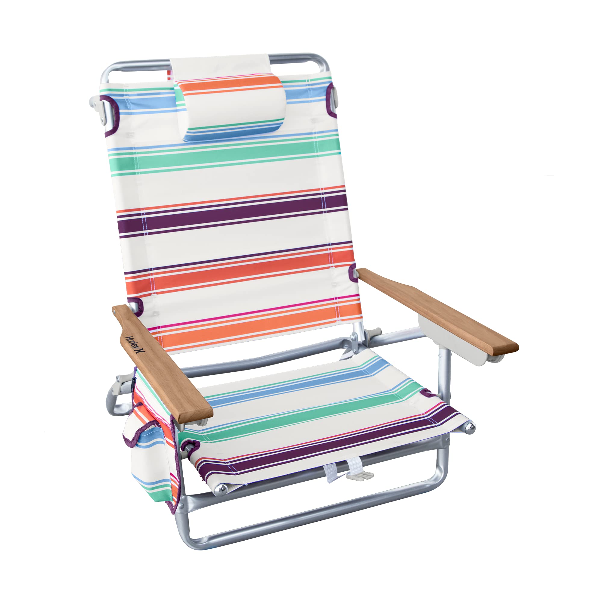Hurley Deluxe Backpack Beach Chair, One Size, Multicolor