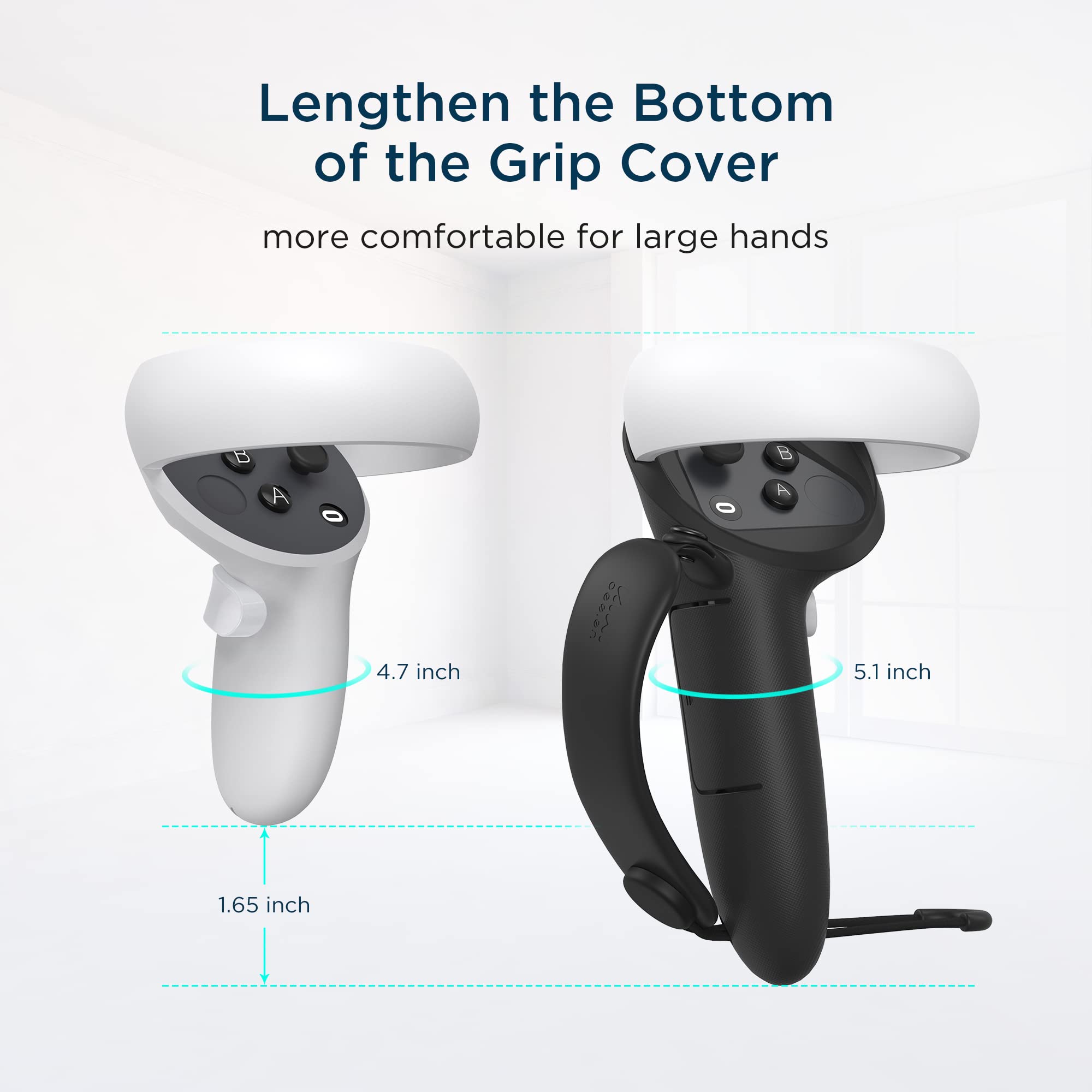 KIWI design Head Strap and Controller Grips Compatible with Quest 2 Accessories