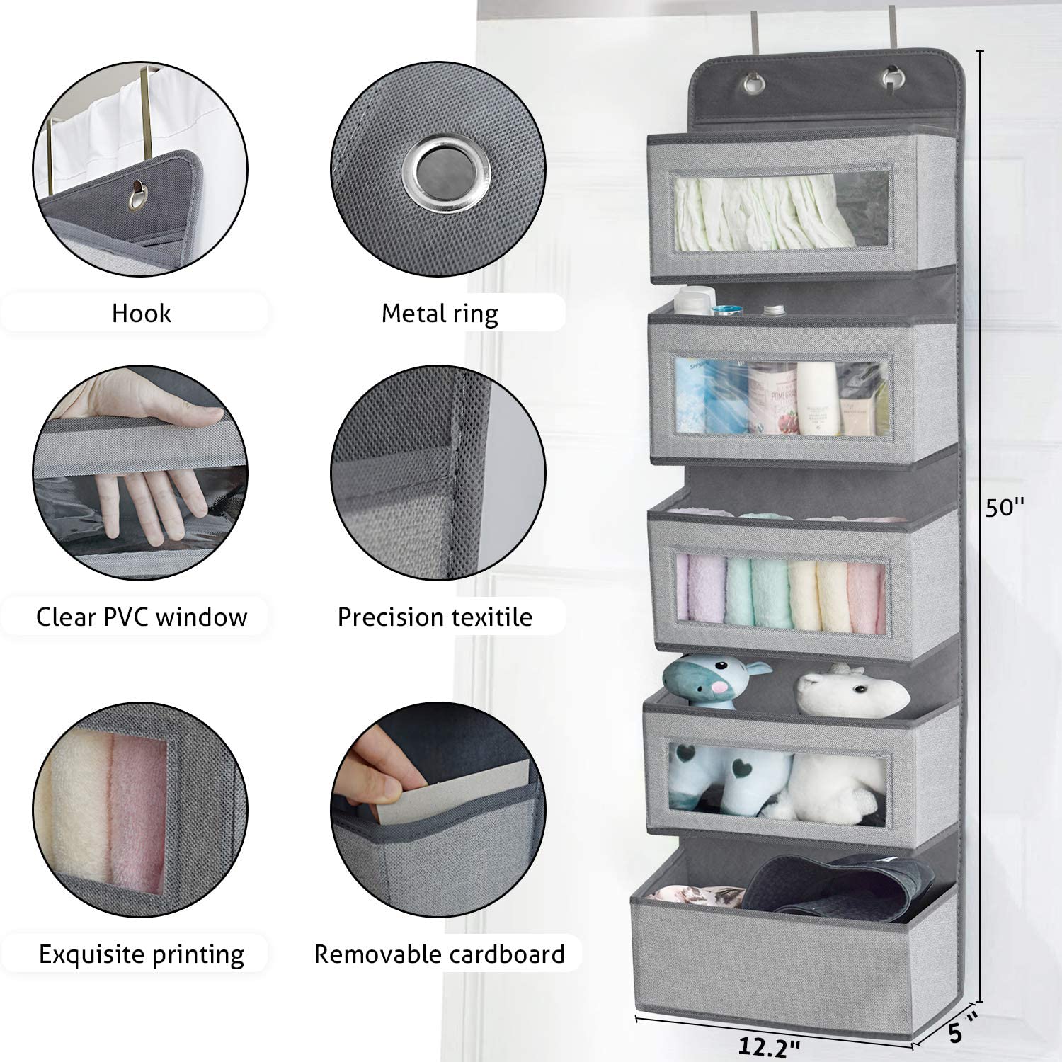 homyfort Over the Door Organizer, Hanging Baby Diaper Organizer for Nursery