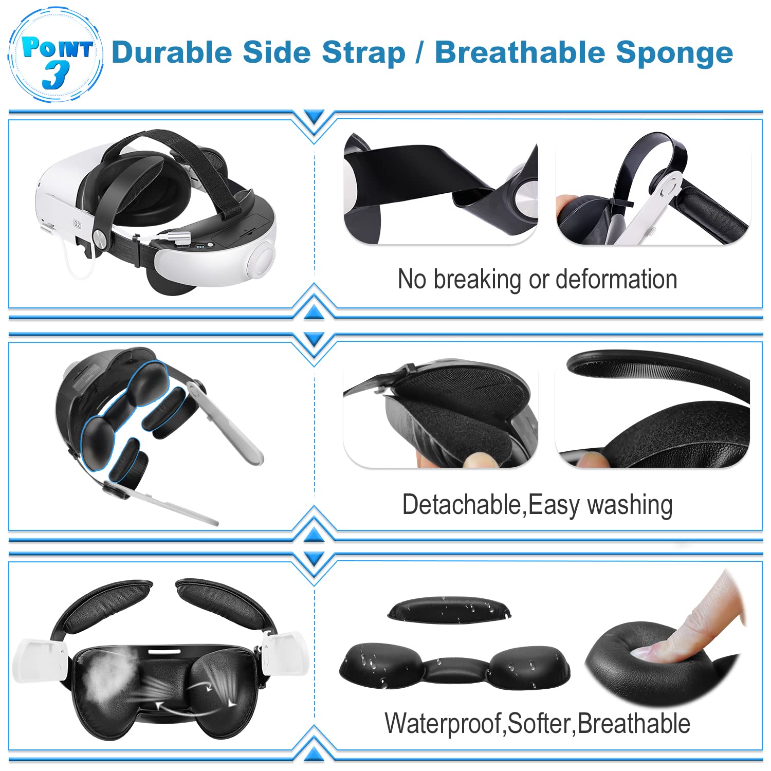 Head Strap for Oculus Quest 2 with 5200 Power Battery Pack - Elite Strap Extend Playtime Up to 7 Hours for Meta VR Replacement Headset Accessories Comfortable Lightweight…