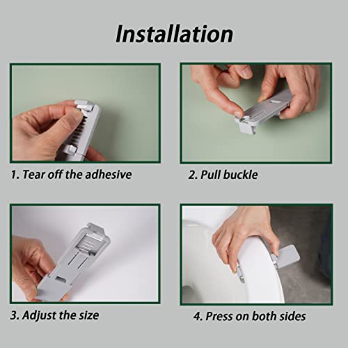 LAJAR Toilet Seat Lid Lifter Tabs, Touch Free Toilet Seat Holder Cover Handle Lifter for Home Hotel Restaurant(White)