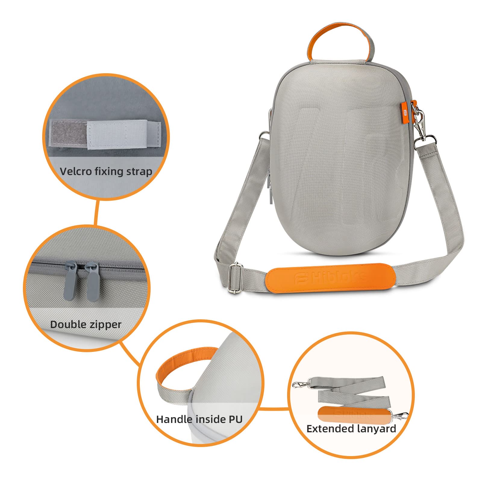 HiBloks Carrying Case for Meta/Oculus Quest 2,Durable Travel Case for VR Headset & Controller and Head Strap,Shoulder Chest Backpack Portable Storage Bag for Quest 2 with Elite Head Strap