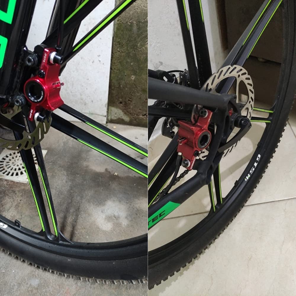 JFOYH E-Bike Electric Power-off Hydraulic Brake Set with 160mm Rotors, Front and Rear Hydraulic Disc Brake Caliper Lever for Ebike (Pre-Bled & Included Mount Adapter)-Black