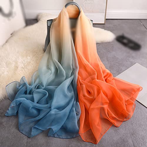 JHHDP Summer Women's Silk Scarves Shawls and Wraps Large Scarves Beach Shawls Scarves Women's Headscarf (Color : A, Size : One Size)