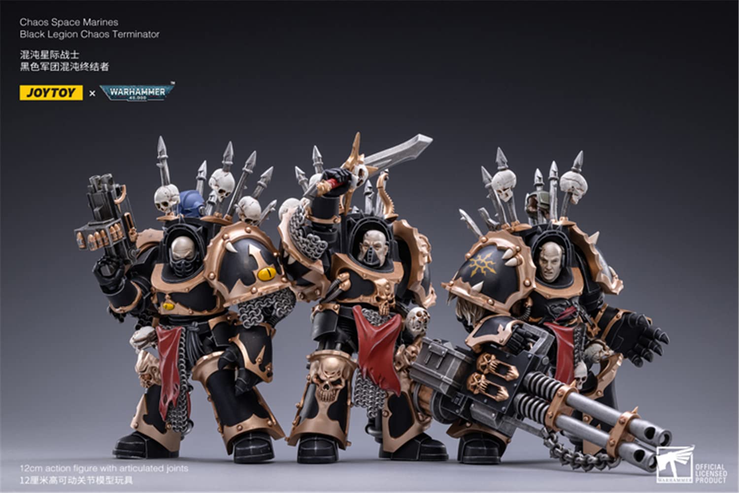 HiPlay JoyToy Γ Warhammer 40K Officially Licensed 1/18 Scale Science-Fiction Action Figures Full Set Series -Black Legion Chaos Space Marines Chaos Terminators Brother Gornoth