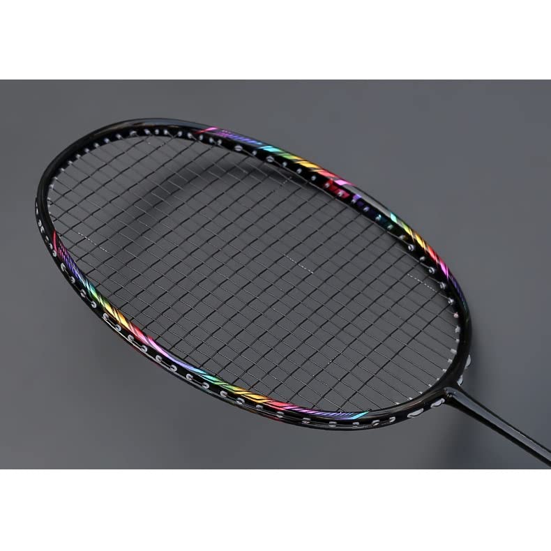 JHHDP Super Light 8U Full Carbon Fiber Badminton Rackets with Bags String Professional Racket Strung