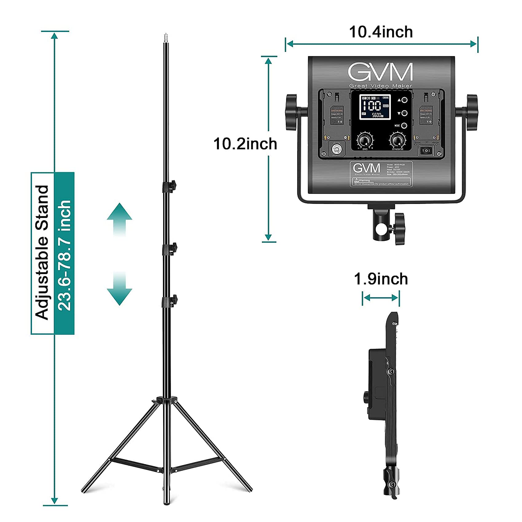 GVM RGB Photography Lighting Kits with 2 Softboxes, 880RS 60W Studio Lights with Bluetooth Control, 2 Packs Video Light with 18 Lighting Scenes, led Panel Lights for Video Recording, 8330lux/0.5M