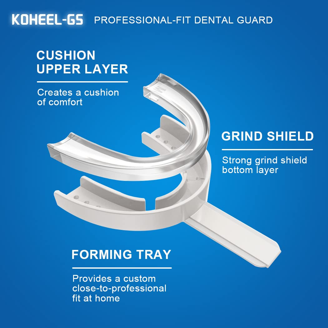 KOHEEL Mouth Guard with Forming Tray, Moldable and Easy to Use Dental Guard, Stops Bruxism Night Guard, 5 Count (White Small Sizes)