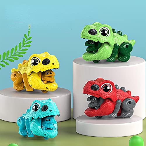 HWallone Dinosaur Catapult Truck Inertia Glide Catapult Dinosaur Car Simulation Modeling Educational Toy Dinosaur Catapult - Yellow (OPP Bag)