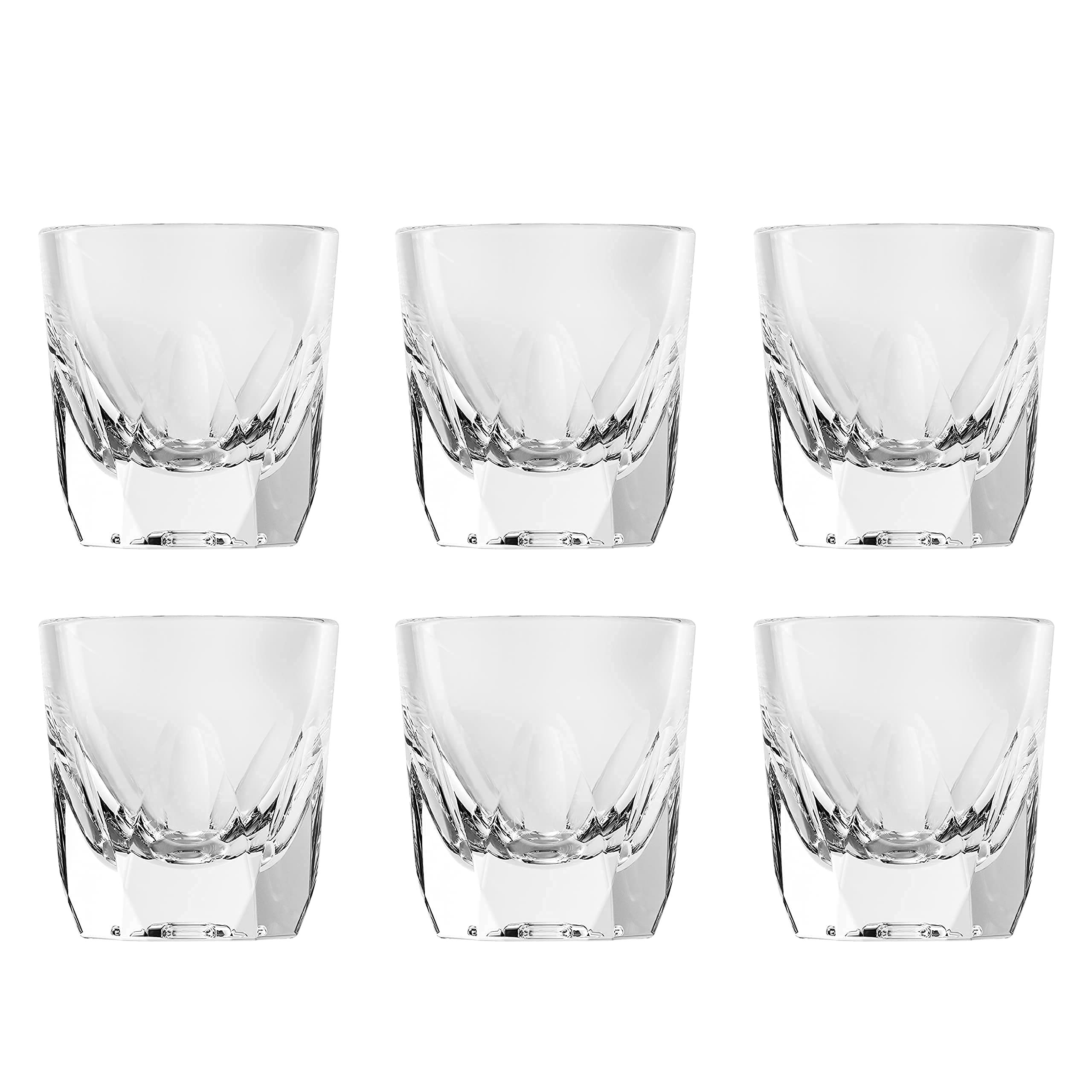 KooK Cortado Glass Set, Double Shot Glasses, For Drinking Espresso, Whiskey Bourbon, Scotch, and juices. Small Liquor Cups, Clear Glassware, Dishwasher Safe, 4 oz, Set of 6