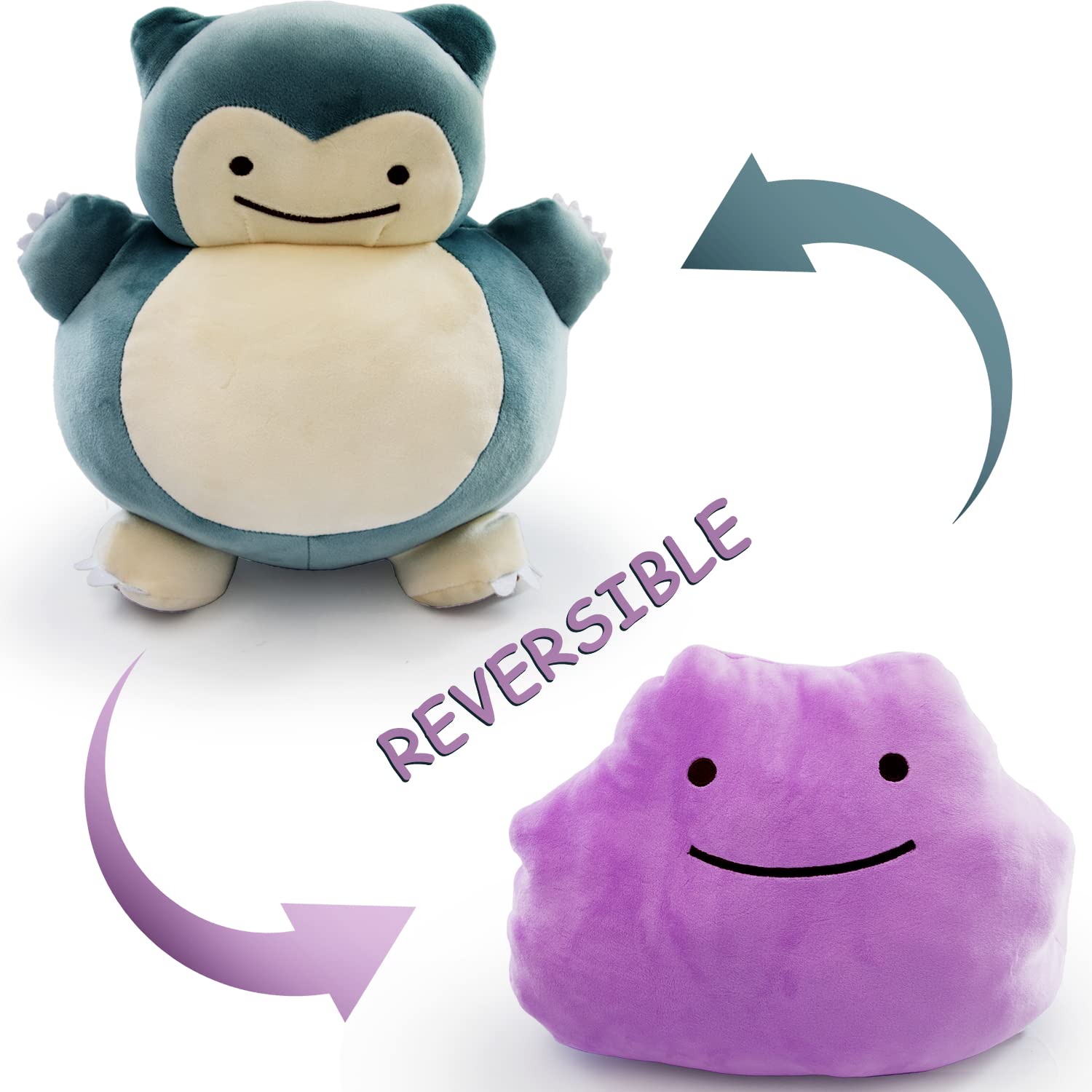 Maikerry Magic Jumbo 13.7'' Plush Changeable Two Style Soft Stuffed Toy Doll Ditto Reversible Figure Pillow